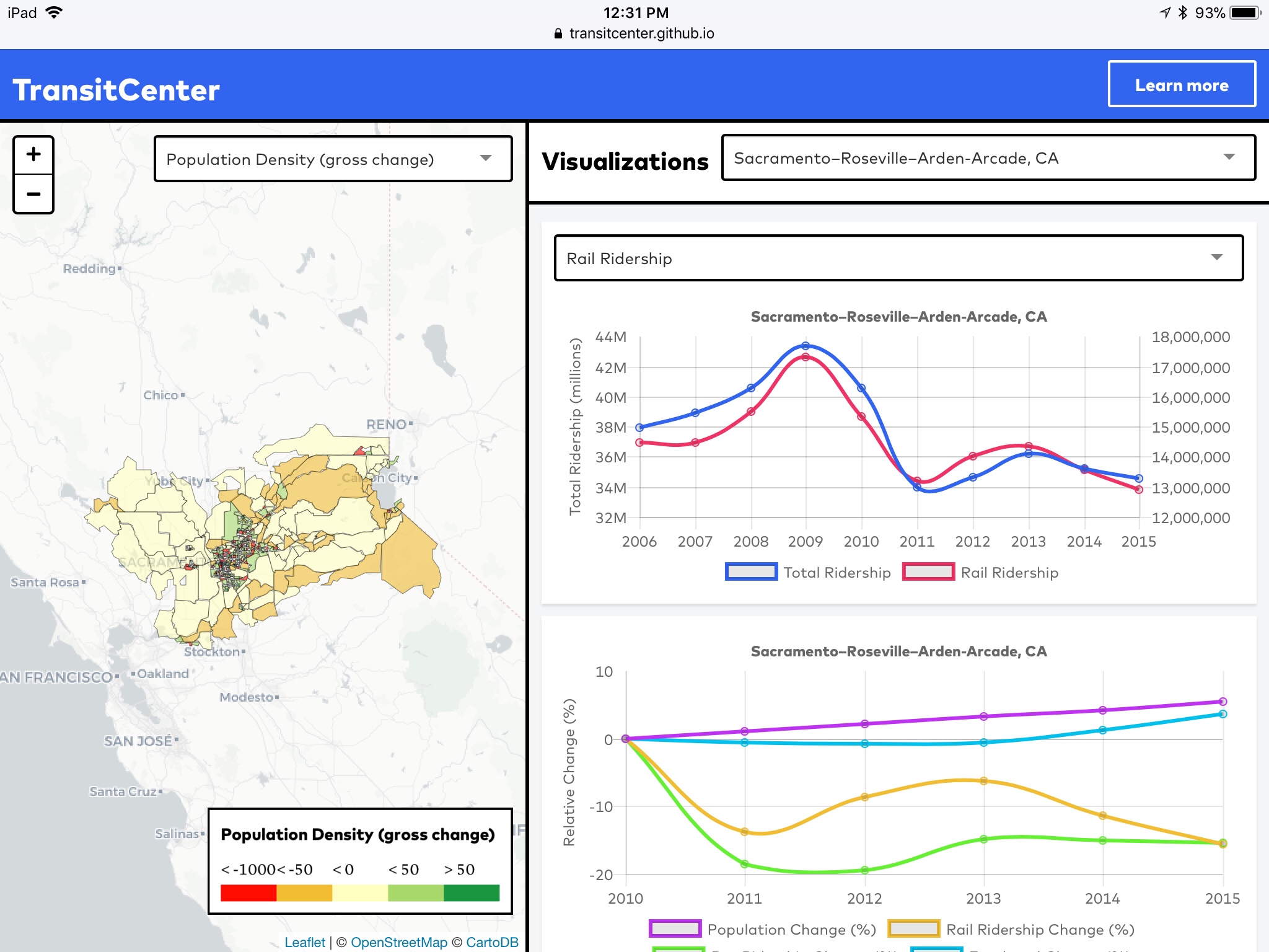 Transit Center National Ridership Map – Sacramento Transit Advocates ...